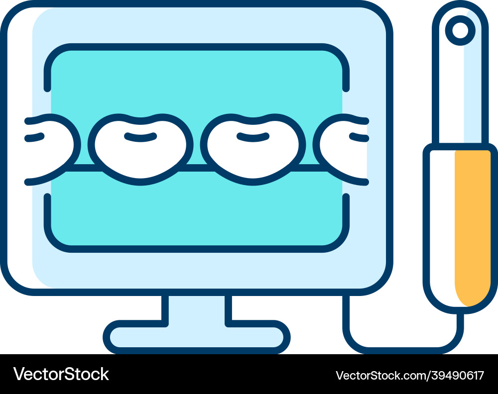 Intraoral camera rgb color icon Royalty Free Vector Image