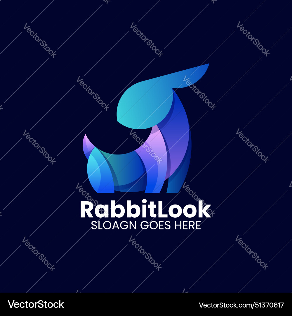 Logo rabbit gradient colorful style Royalty Free Vector