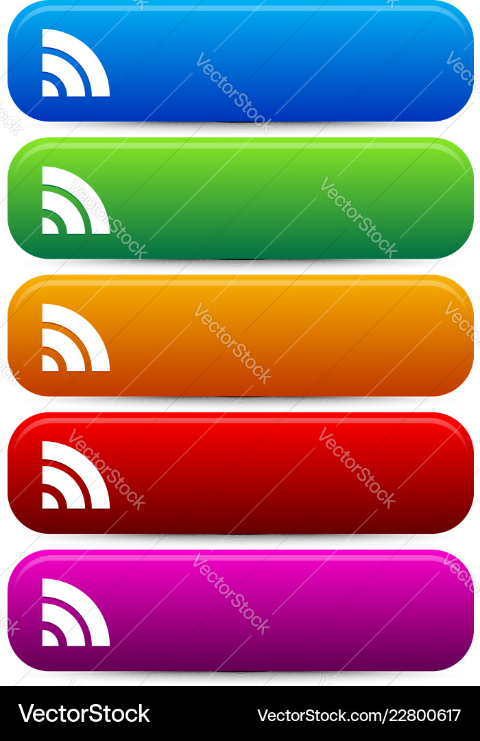 Rectangular oblong buttons with wireless signal Vector Image
