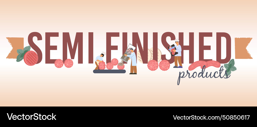 Semi finished products composition Royalty Free Vector Image