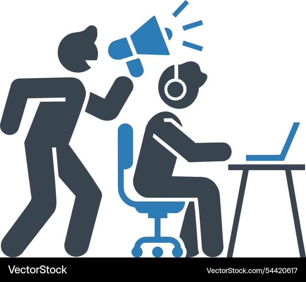 Shouting at worker icon Royalty Free Vector Image