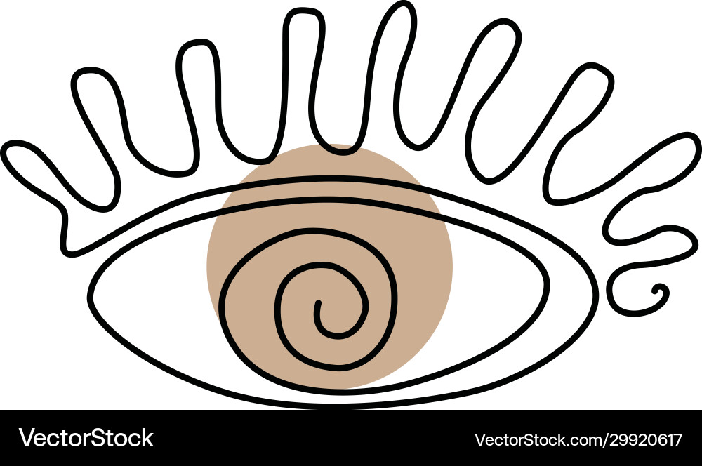 Simple one line eye icon isolated on white Vector Image