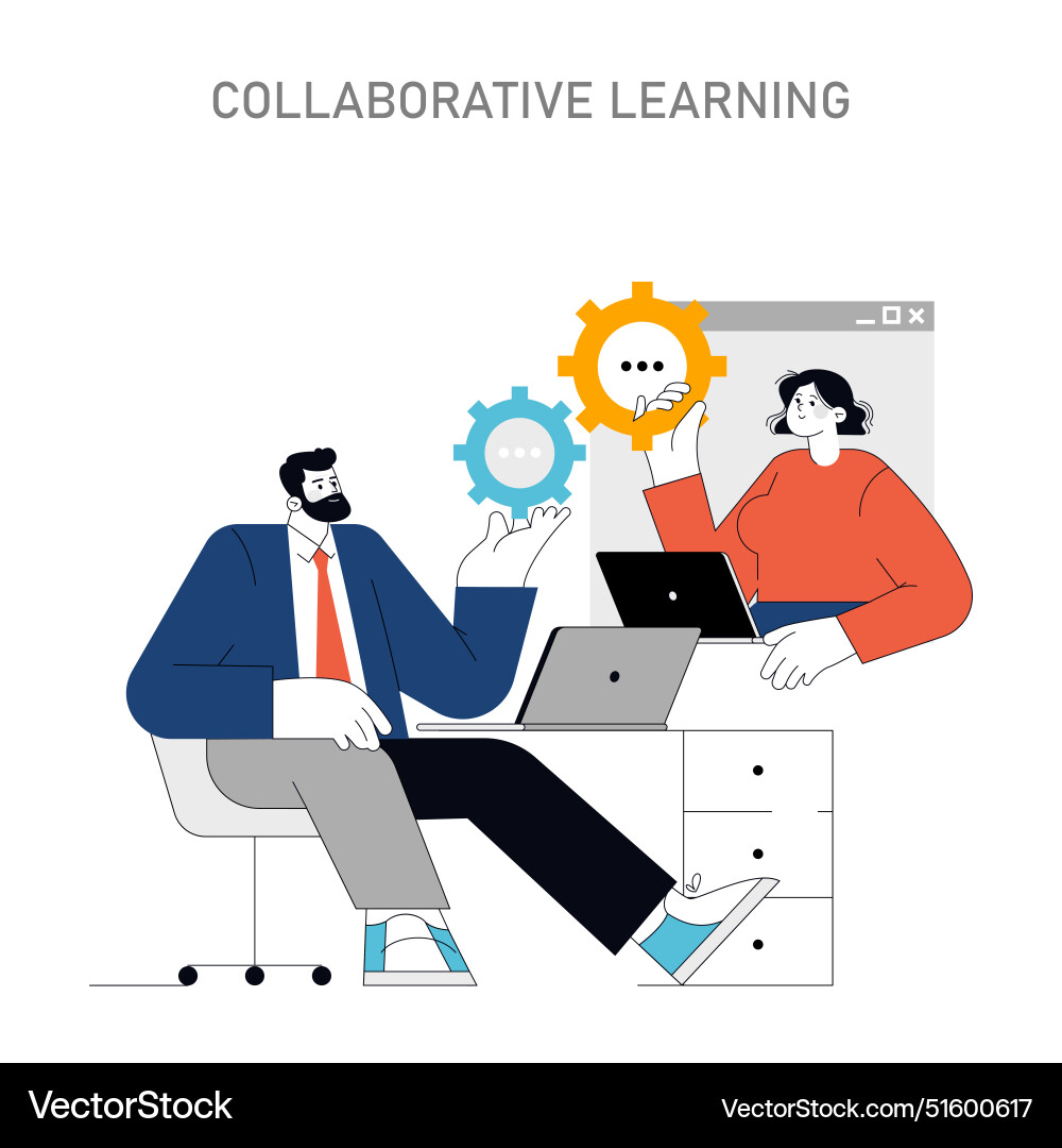 Soft skills training flat Royalty Free Vector Image