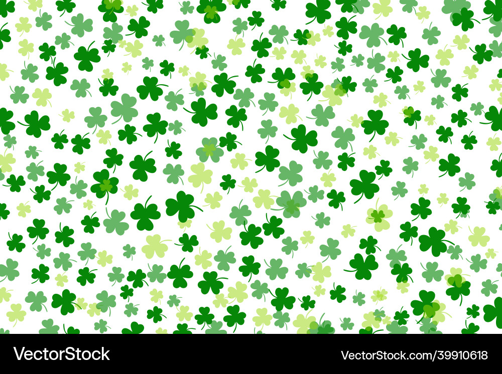 Clover leaf flat design green backdrop background Vector Image