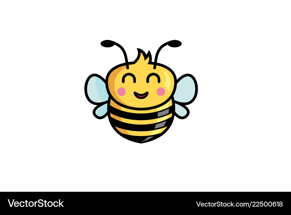 Cute Little Bee Logo Royalty Free Vector Image