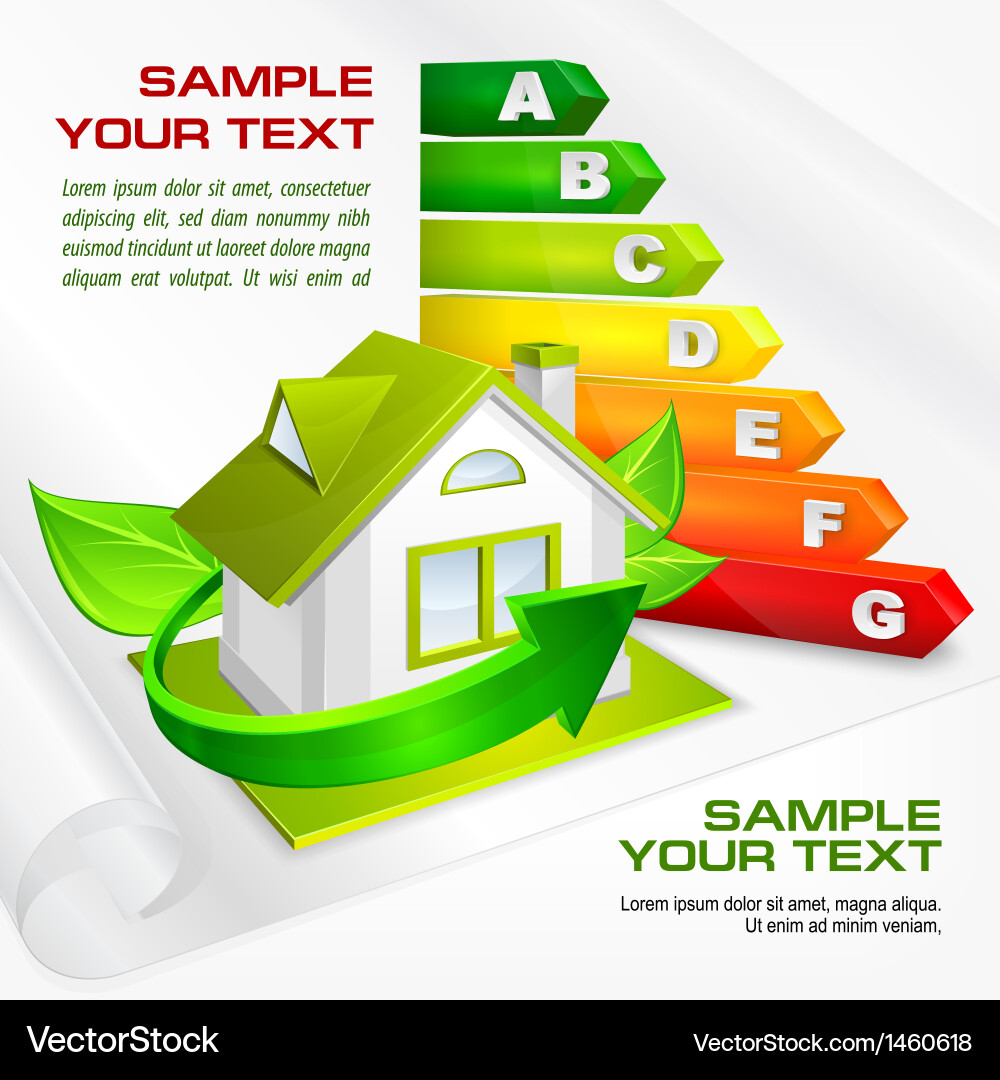 Energy efficiency label house 10 v Royalty Free Vector Image