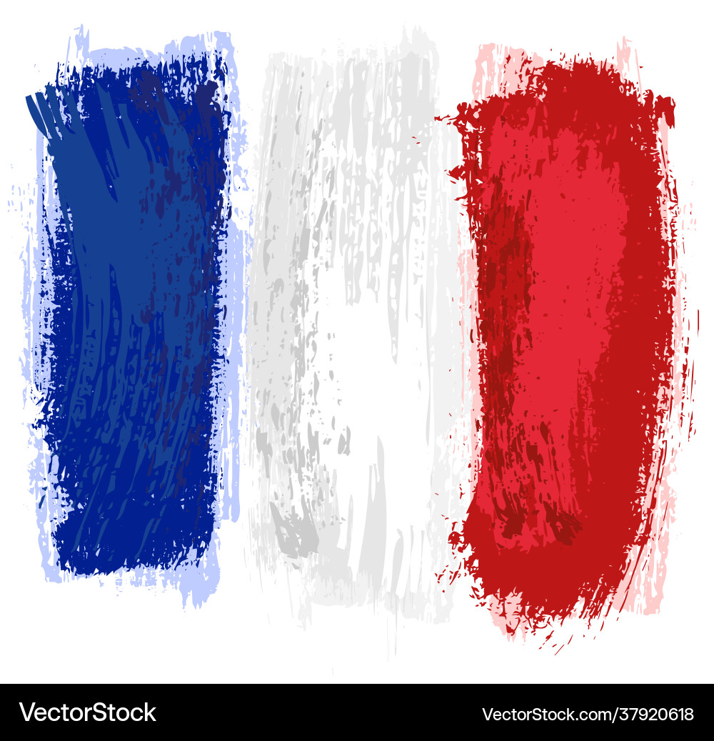 France flag painted with a brush Royalty Free Vector Image