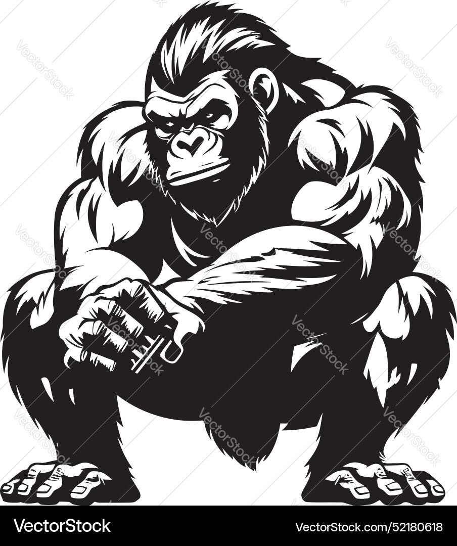 Gamepad gladiator mighty monkey emblem primal Vector Image