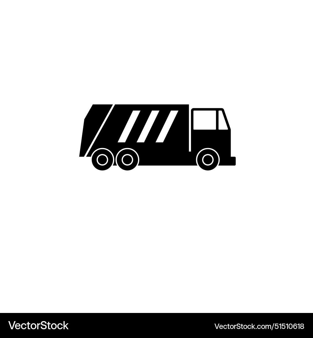 Garbage loader truck sanitary vehicle solid flat Vector Image