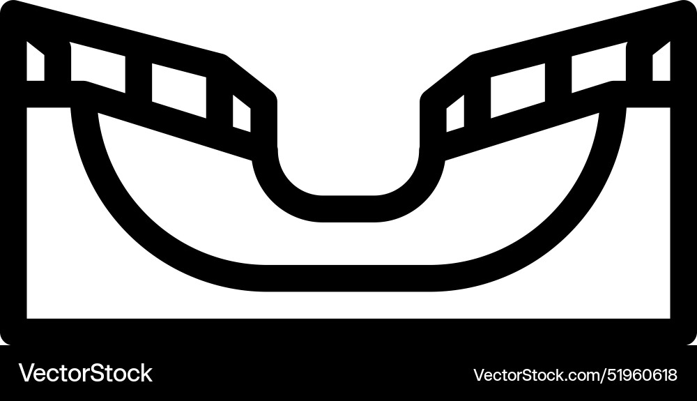Halfpipe skateboard sport line icon Royalty Free Vector