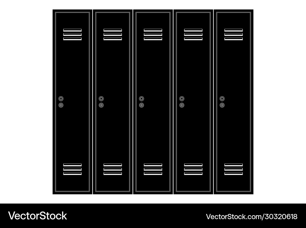 Lockers black outline drawing Royalty Free Vector Image
