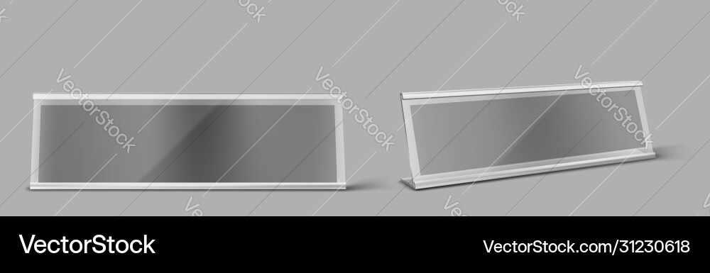 Metal Card Holder Stand with Nameplate Royalty Free Vector