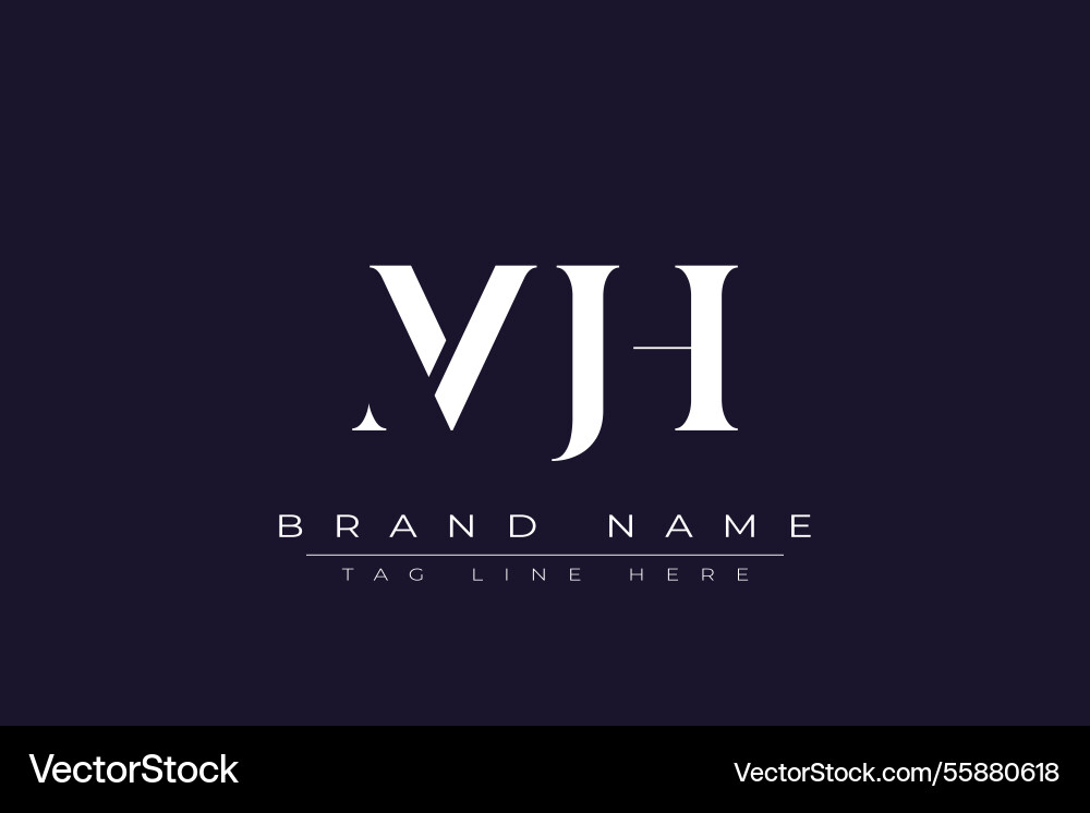 Mjh abstract letter logo design Royalty Free Vector Image