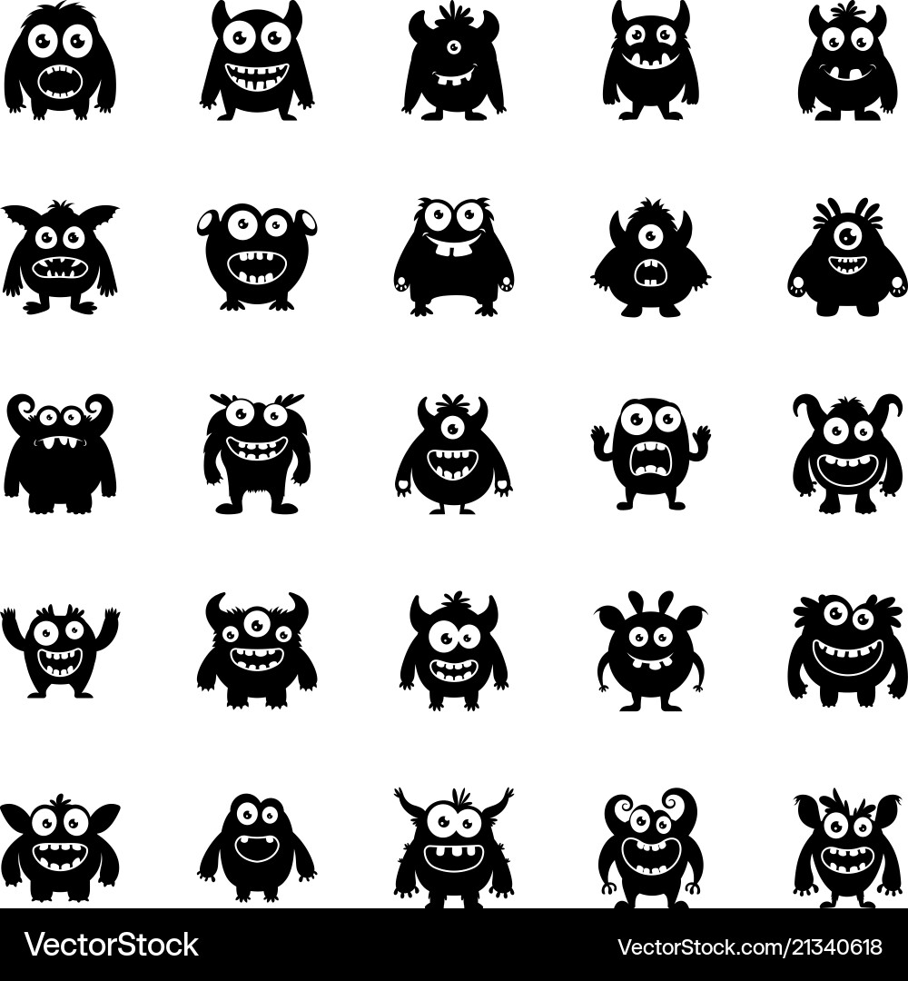 Monster characters pack Royalty Free Vector Image