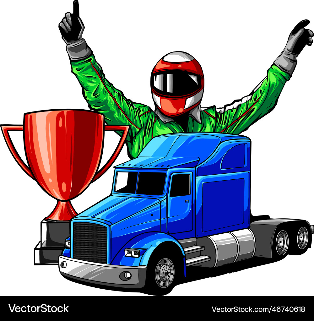 Pilot and truck racer template Royalty Free Vector Image