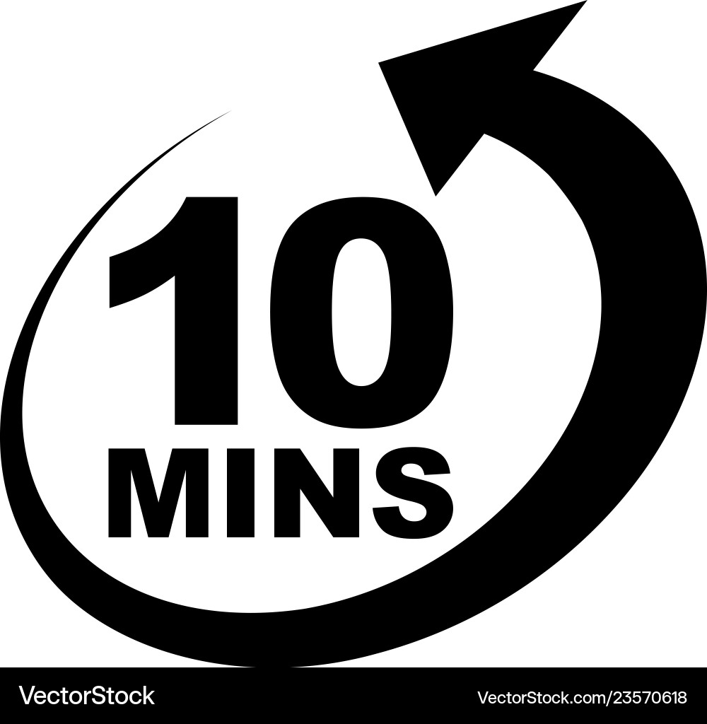 Ten minutes icon Royalty Free Vector Image - VectorStock