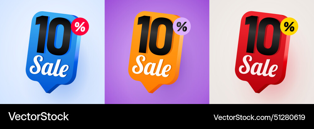 10 percent off discount creative composition Vector Image