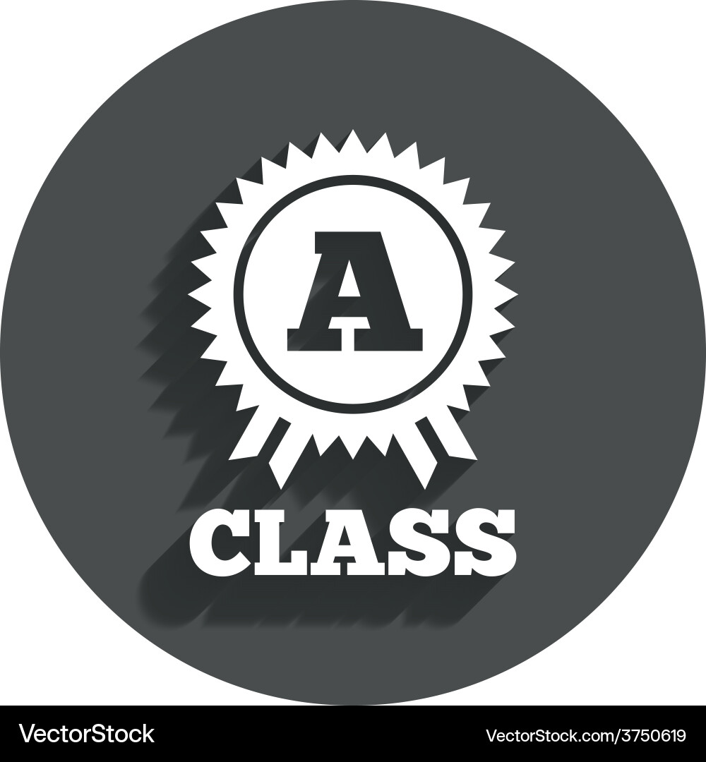 A-class award sign icon premium level symbol Vector Image