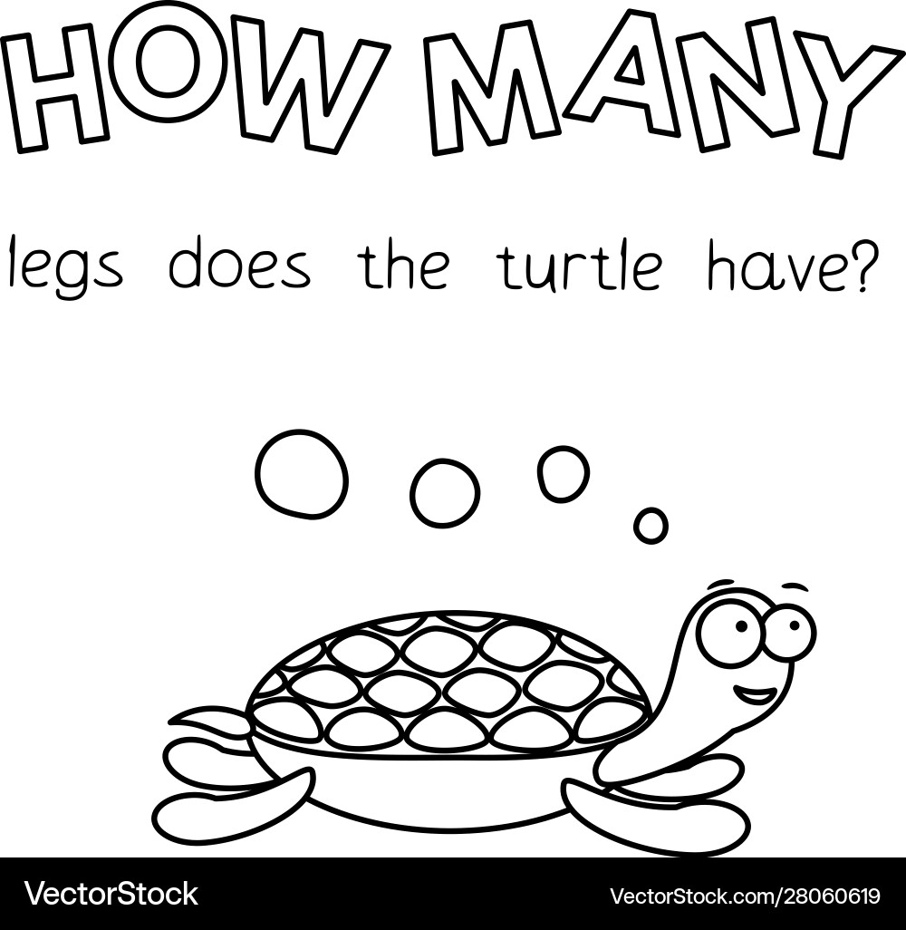 Cartoon turtle counting game coloring book Vector Image