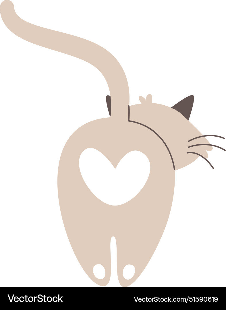 Cat back hand drawn Royalty Free Vector Image - VectorStock