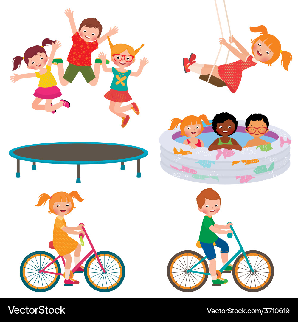 Children's Summer Fun Activities Royalty Free Vector Image