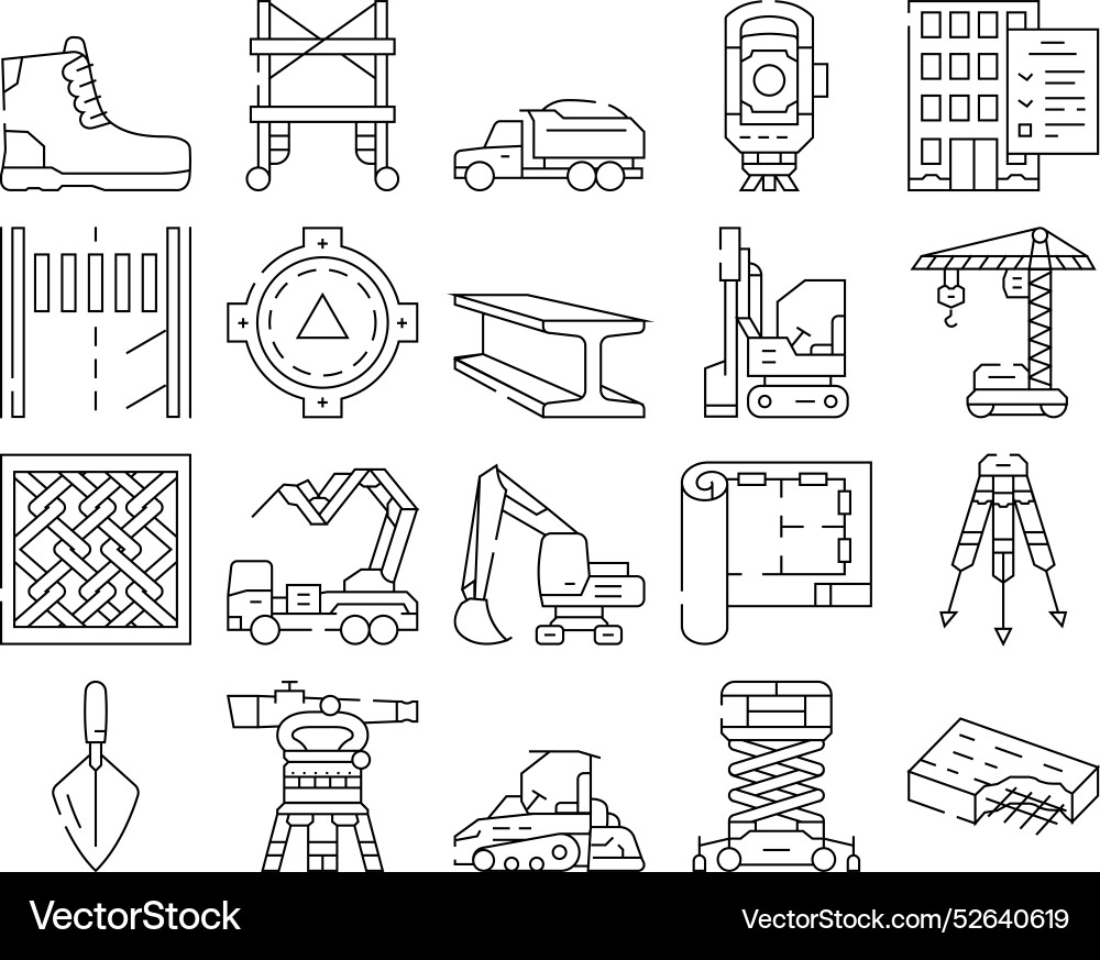 Civil engineer construction icons set Royalty Free Vector