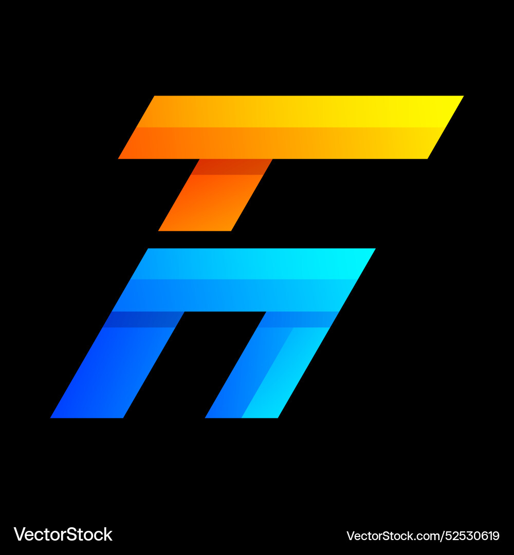 Colorful letter t h logo design Royalty Free Vector Image