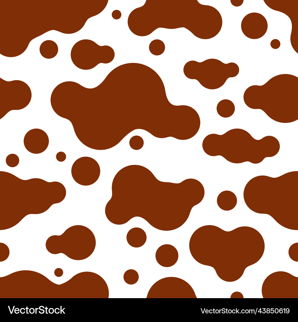 Cow pattern with brown spots dairy print cute Vector Image