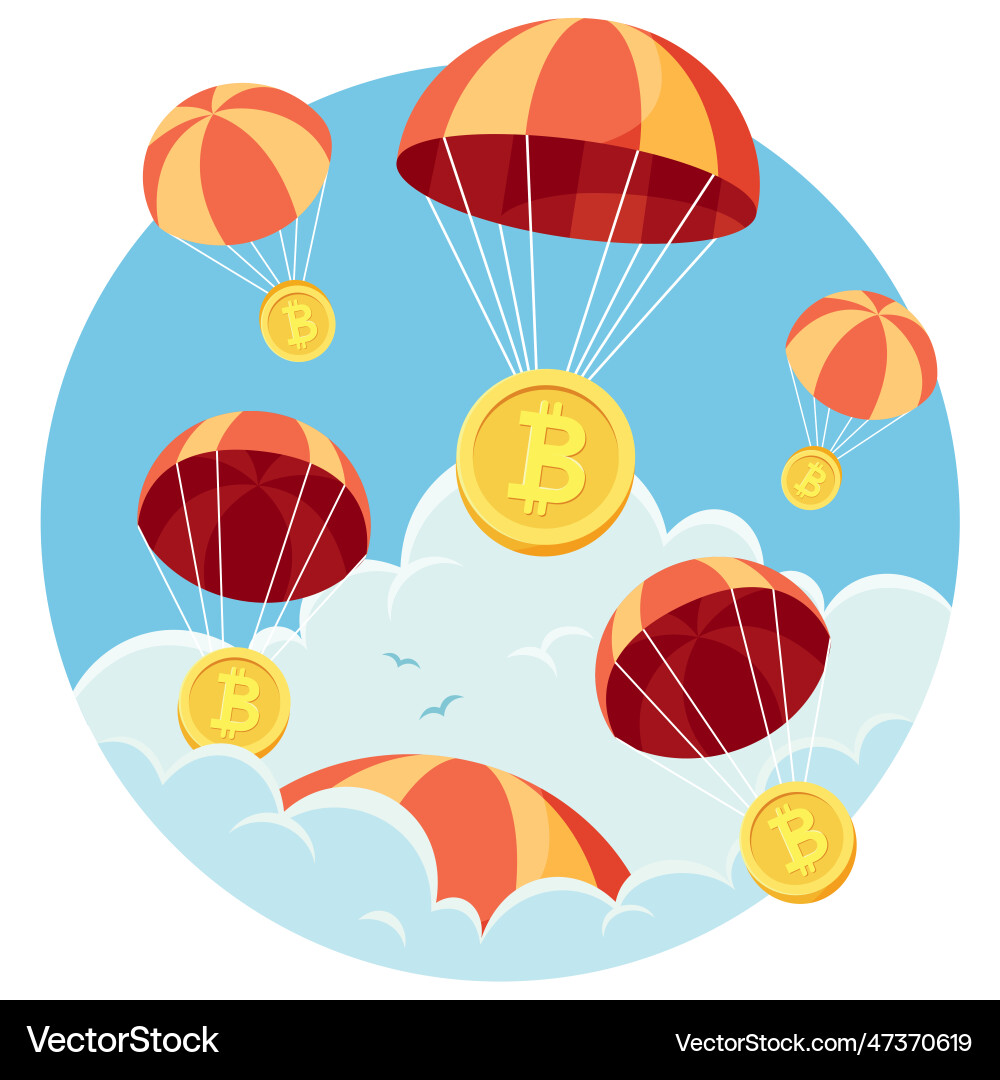Crypto airdrop on white Royalty Free Vector Image