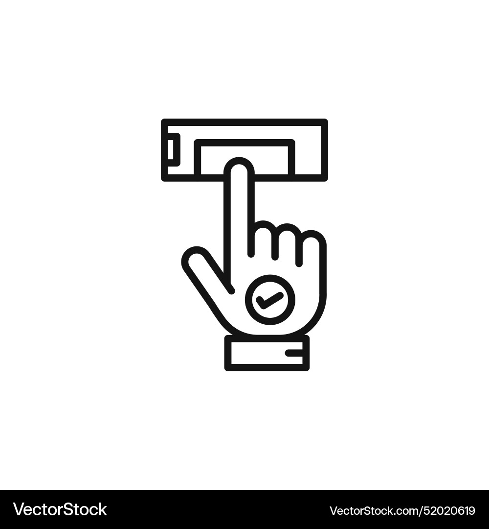 Finger authentication icon outline collection Vector Image