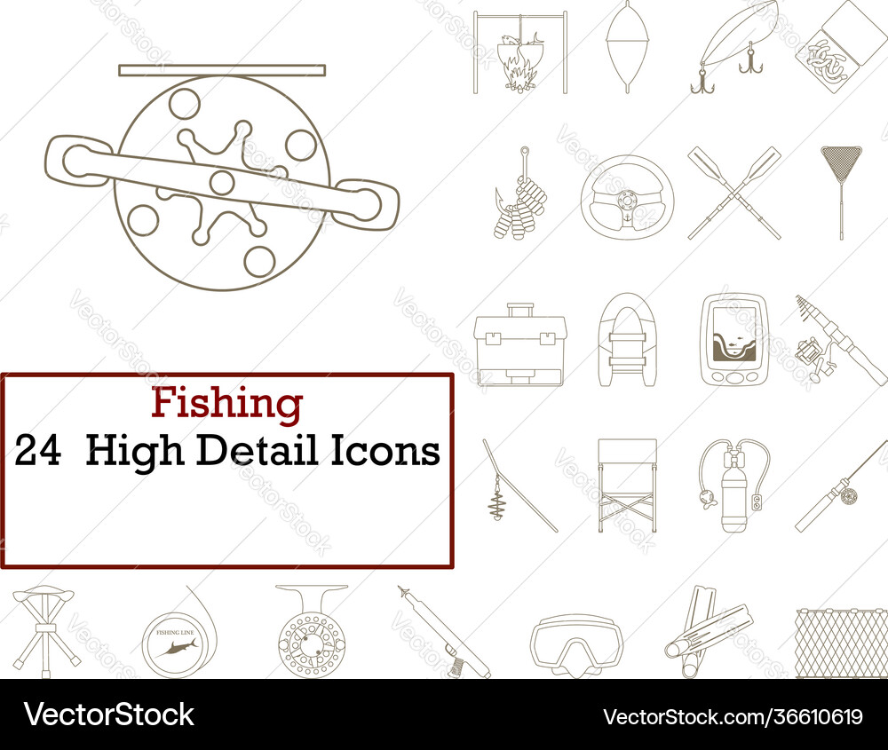 Fishing icon set Royalty Free Vector Image - VectorStock
