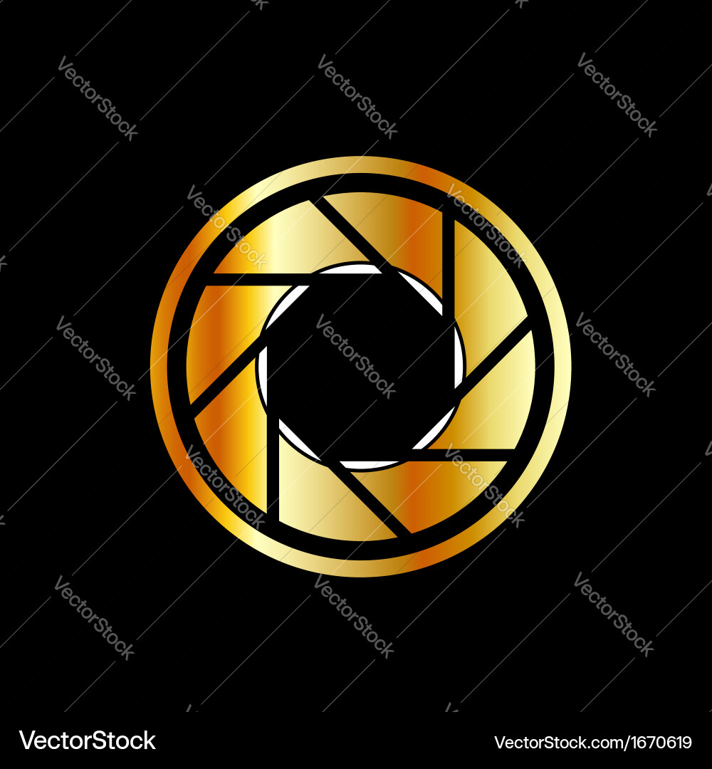 Golden photography logo Royalty Free Vector Image
