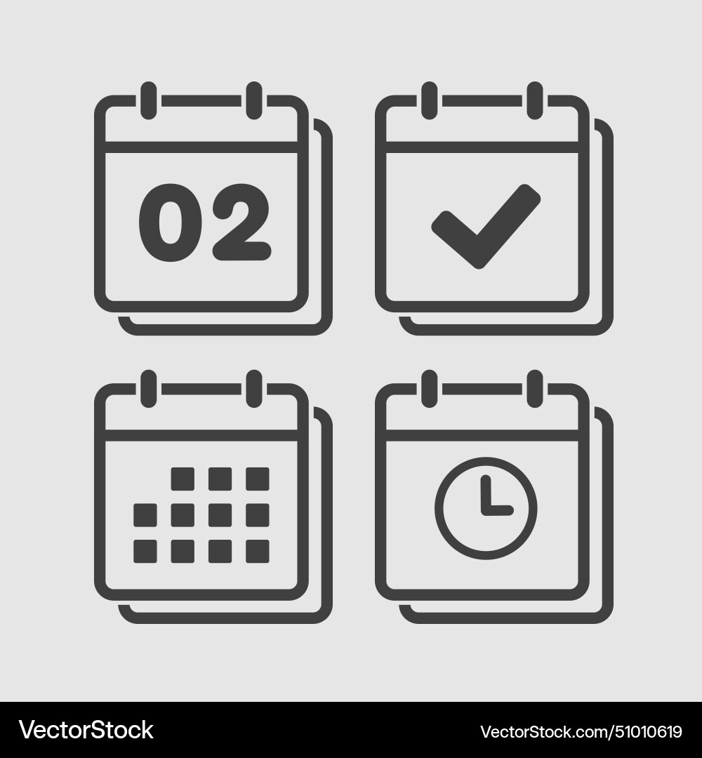 Icon calendar number 2 agenda app timer done Vector Image