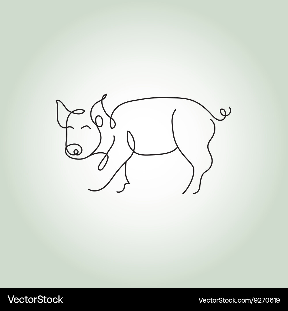 Pig line art Royalty Free Vector Image - VectorStock
