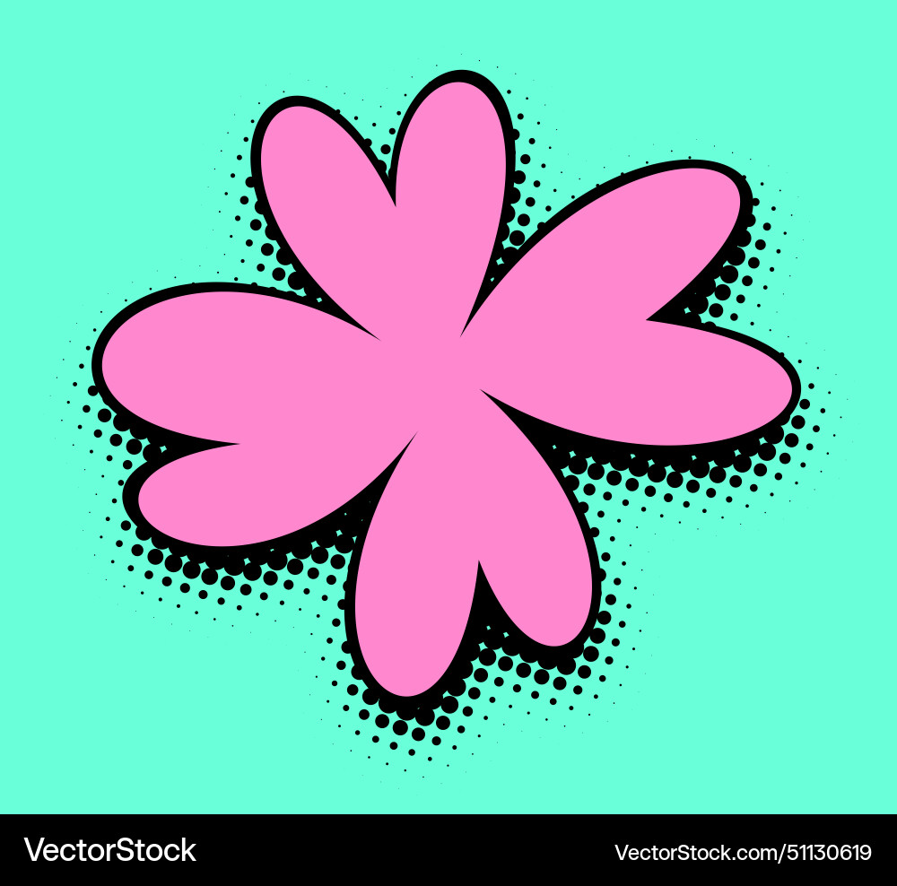 Pop art style pink flower Royalty Free Vector Image