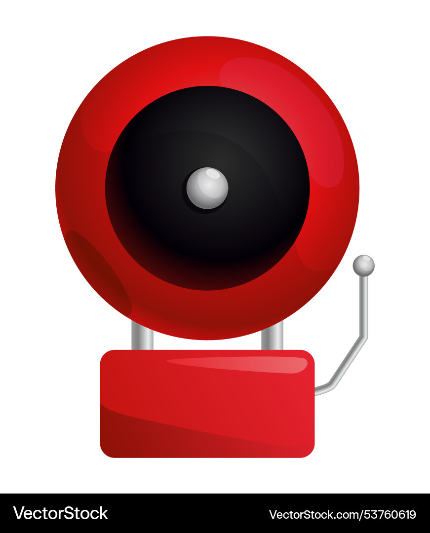 Red fire alarm system signal device isolated Vector Image