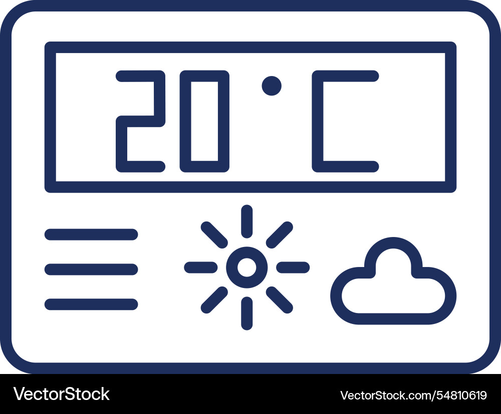 Smart home thermostat line icon Royalty Free Vector Image