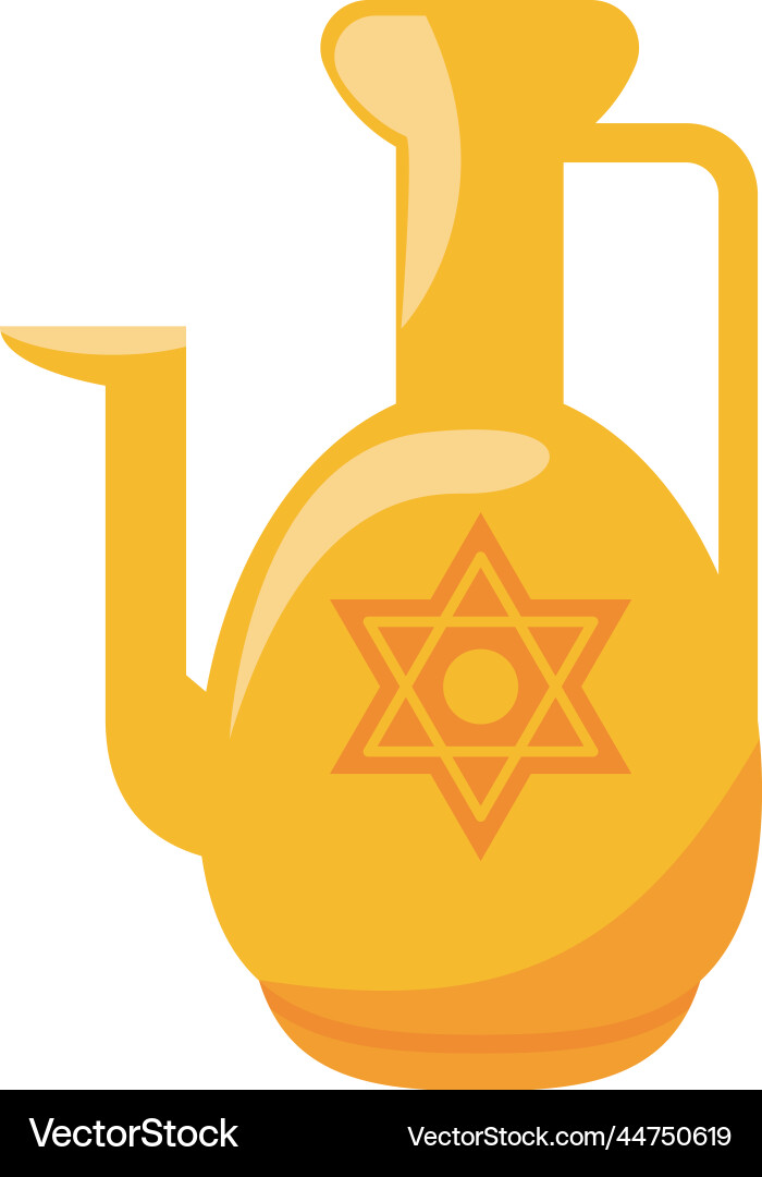 Teapot with jewish star Royalty Free Vector Image