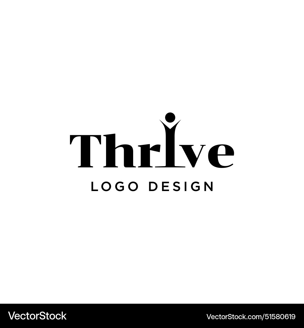 Thrive Logo - Minimalist Tree Royalty Free Vector Image