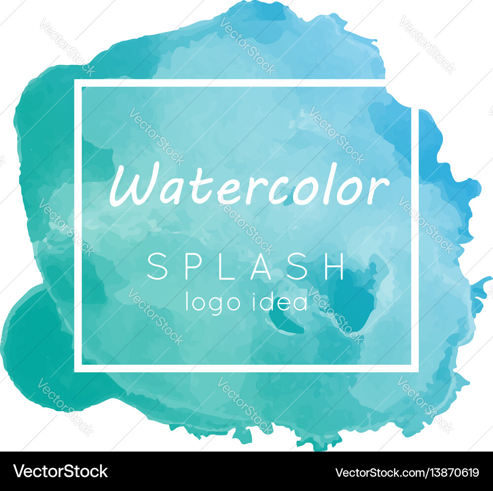 Watercolor splash logo idea Royalty Free Vector Image