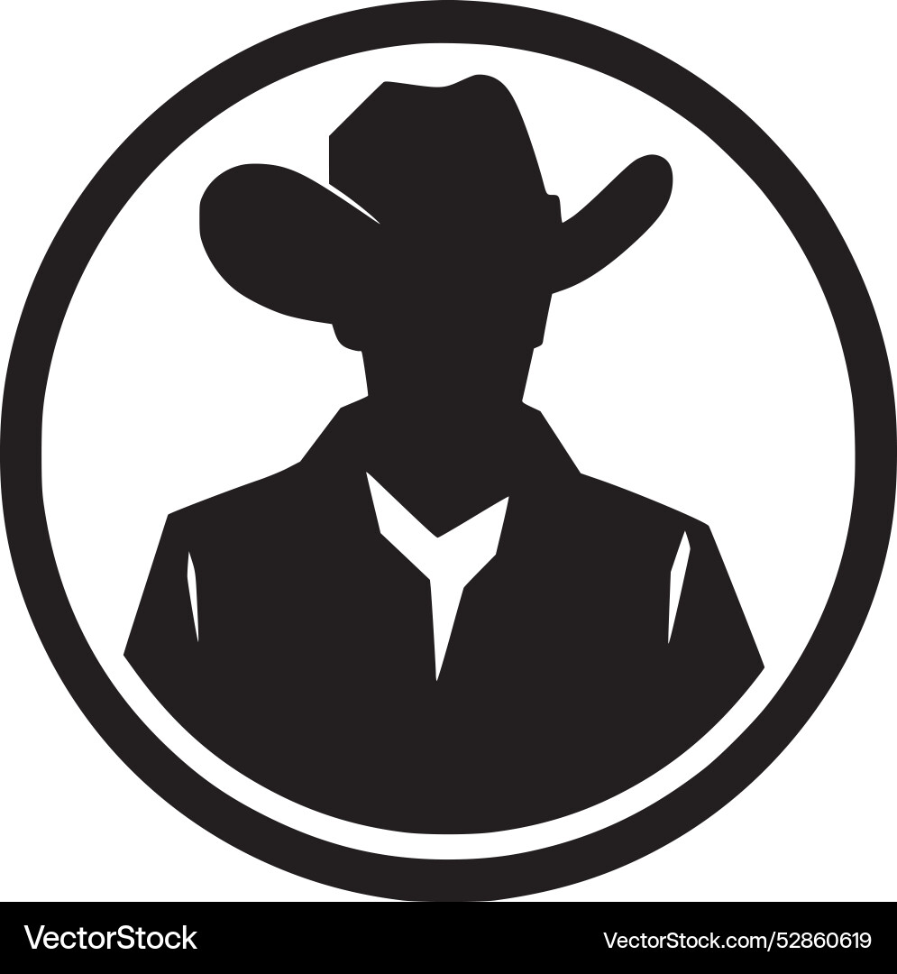 Western - black and white isolated icon Royalty Free Vector