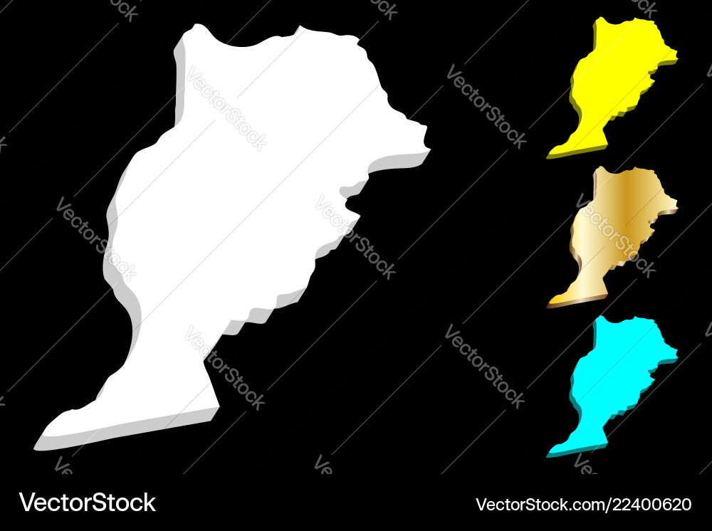 3d map of morocco Royalty Free Vector Image - VectorStock