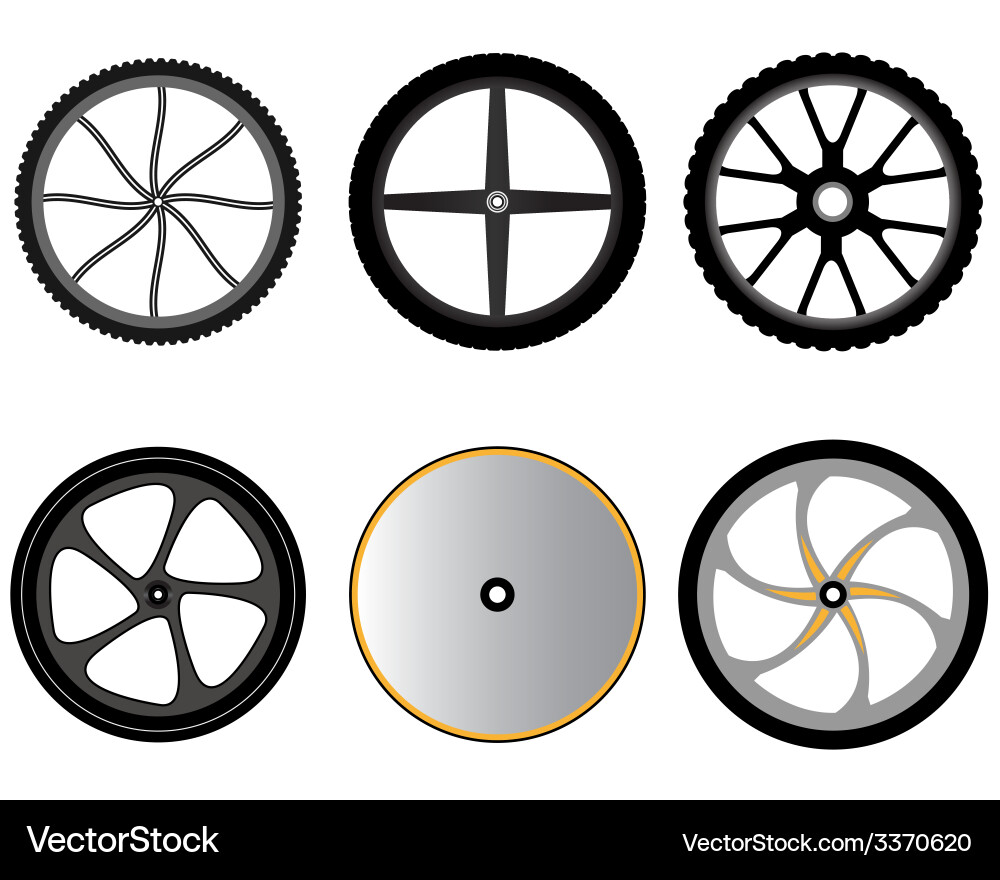 Bicycle wheels without spokes Royalty Free Vector Image