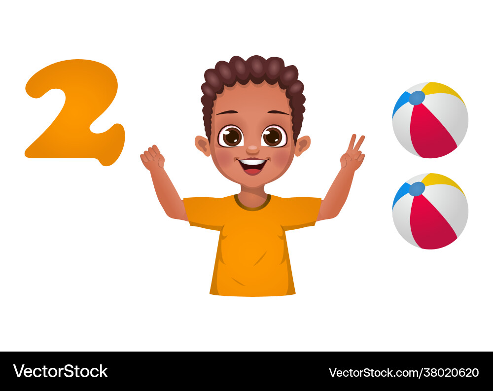 Children learning number counting with fingers Vector Image