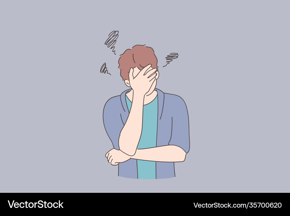 Depression bad thoughts stress concept Royalty Free Vector