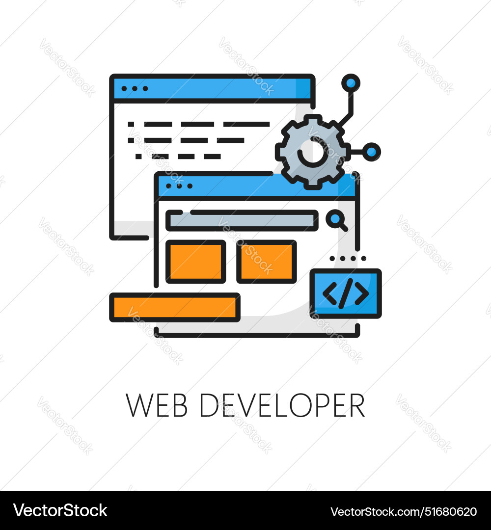 It specialist web development career linear icon Vector Image