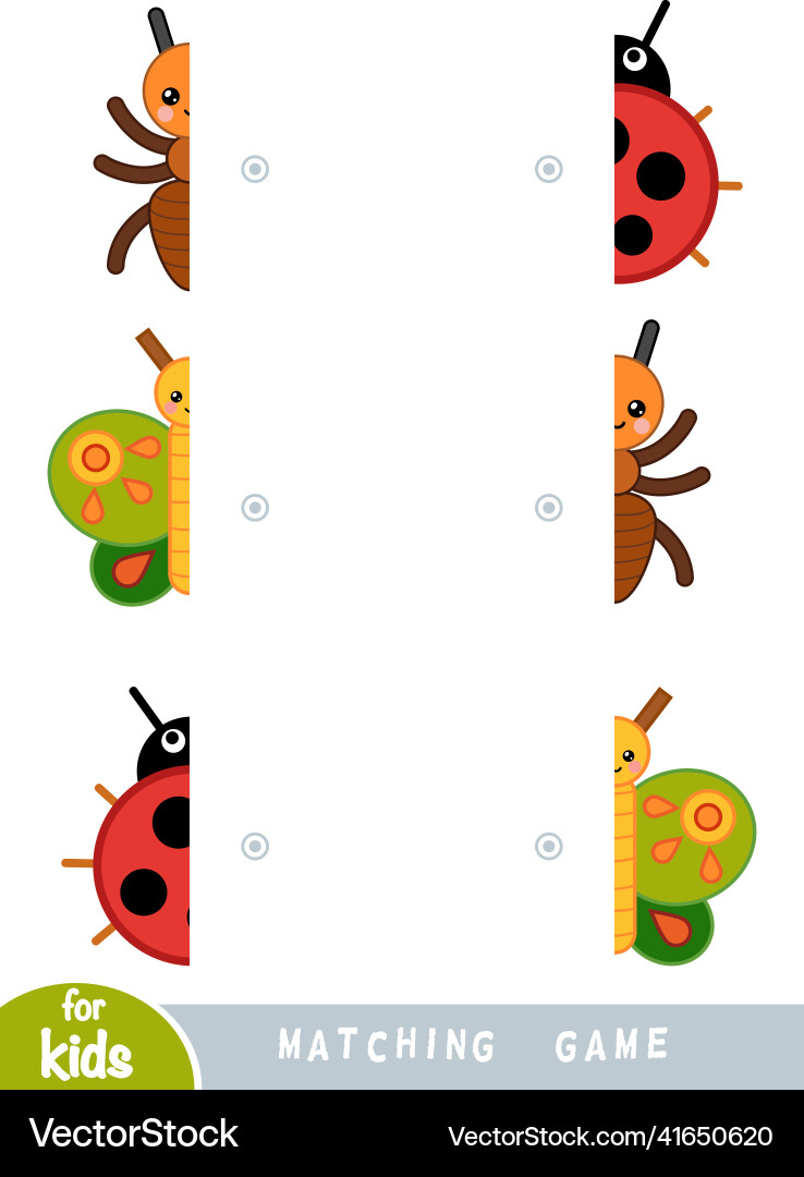 Matching game educational for children match Vector Image