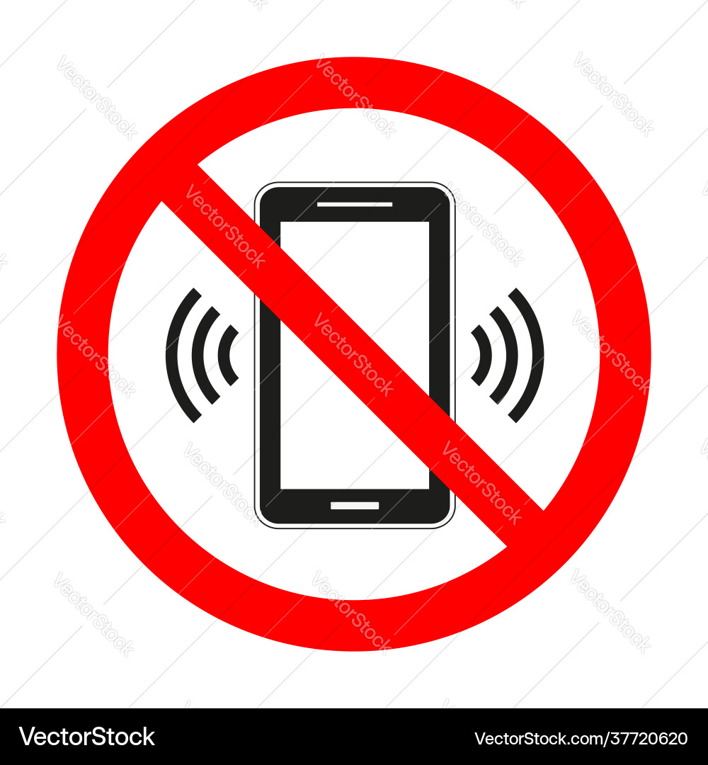 Mobile Phone Ban Sign Royalty Free Vector Image