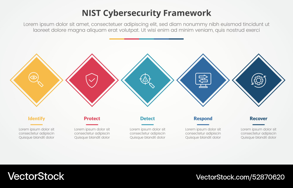 Nist cybersecurity framework infographic concept Vector Image