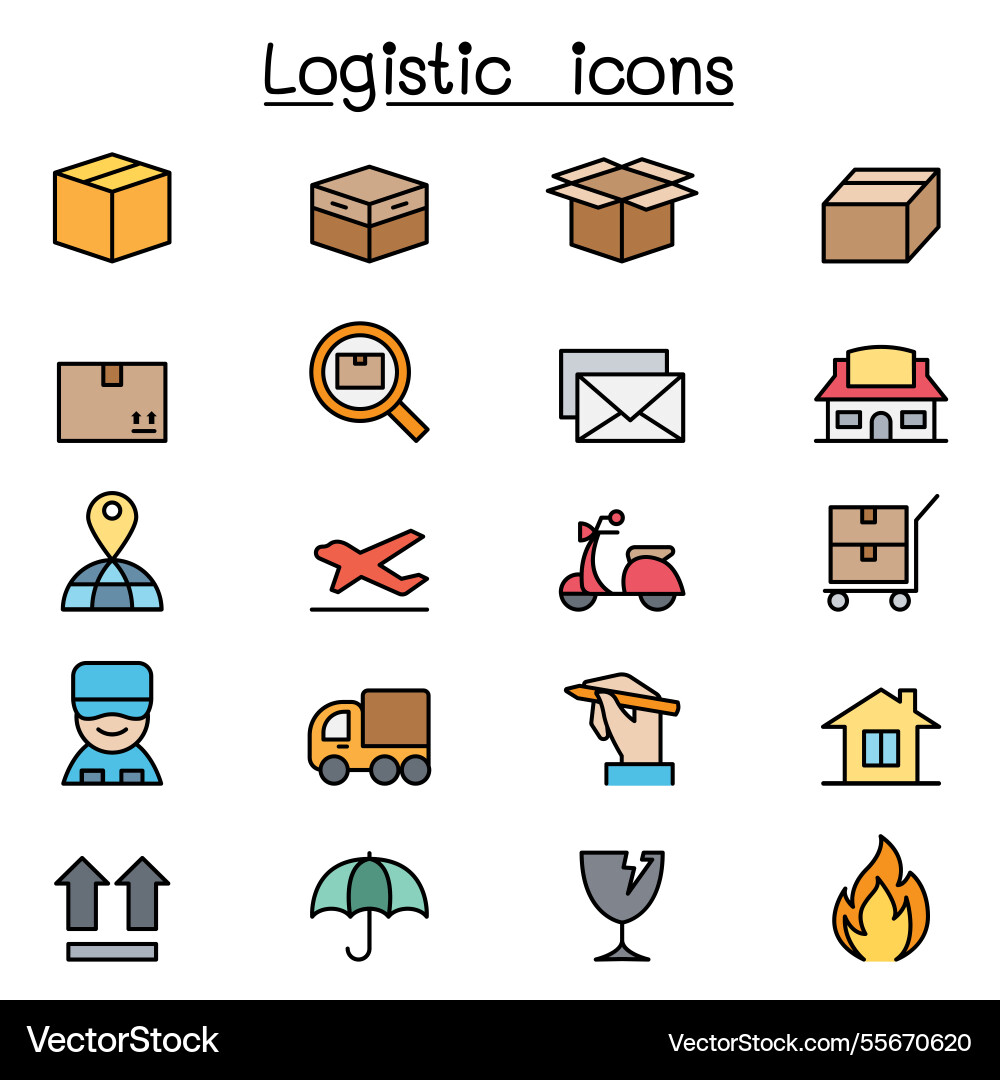 Shipping logistics and delivery icon set Vector Image